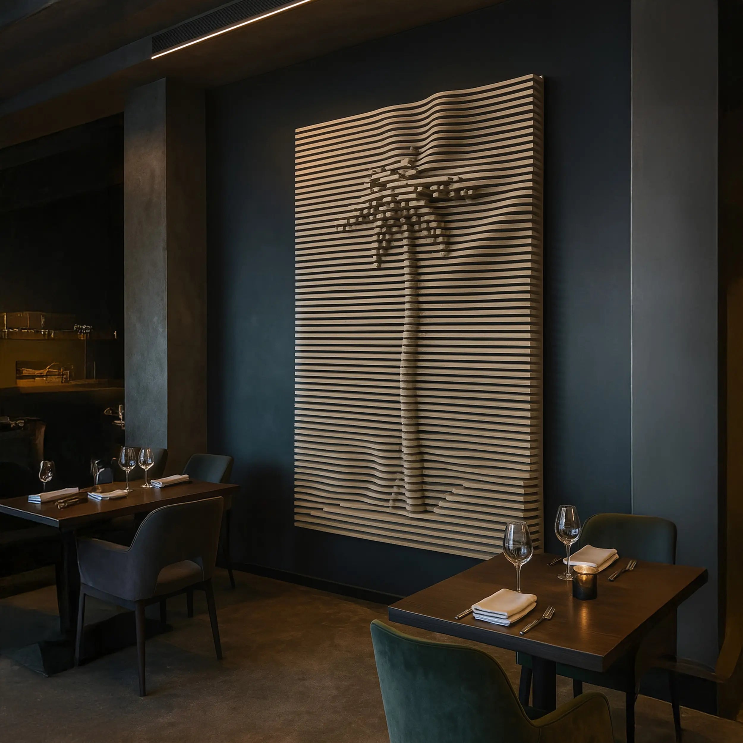 Palm Tree 3D Wood Wall Art | Modern Parametric Tropical Decor – CraftivaArt
