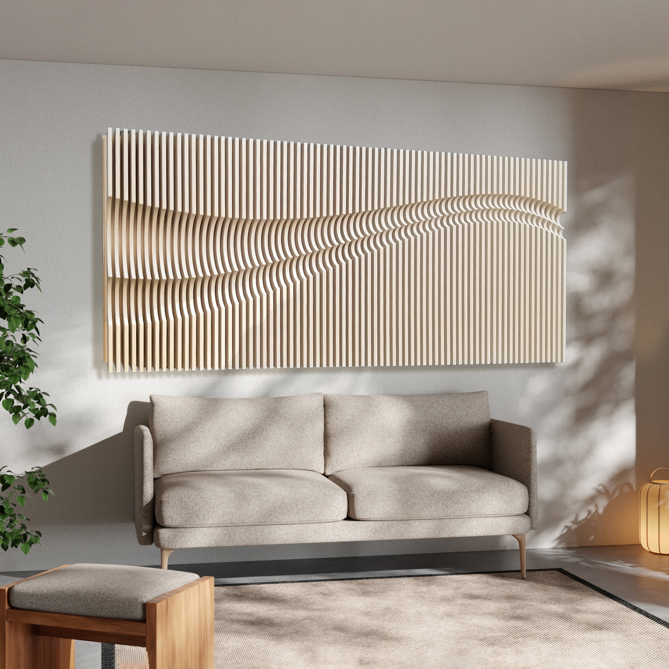 3D Wall Art Abstract Fluid Horizons Parametric – CraftivaArt