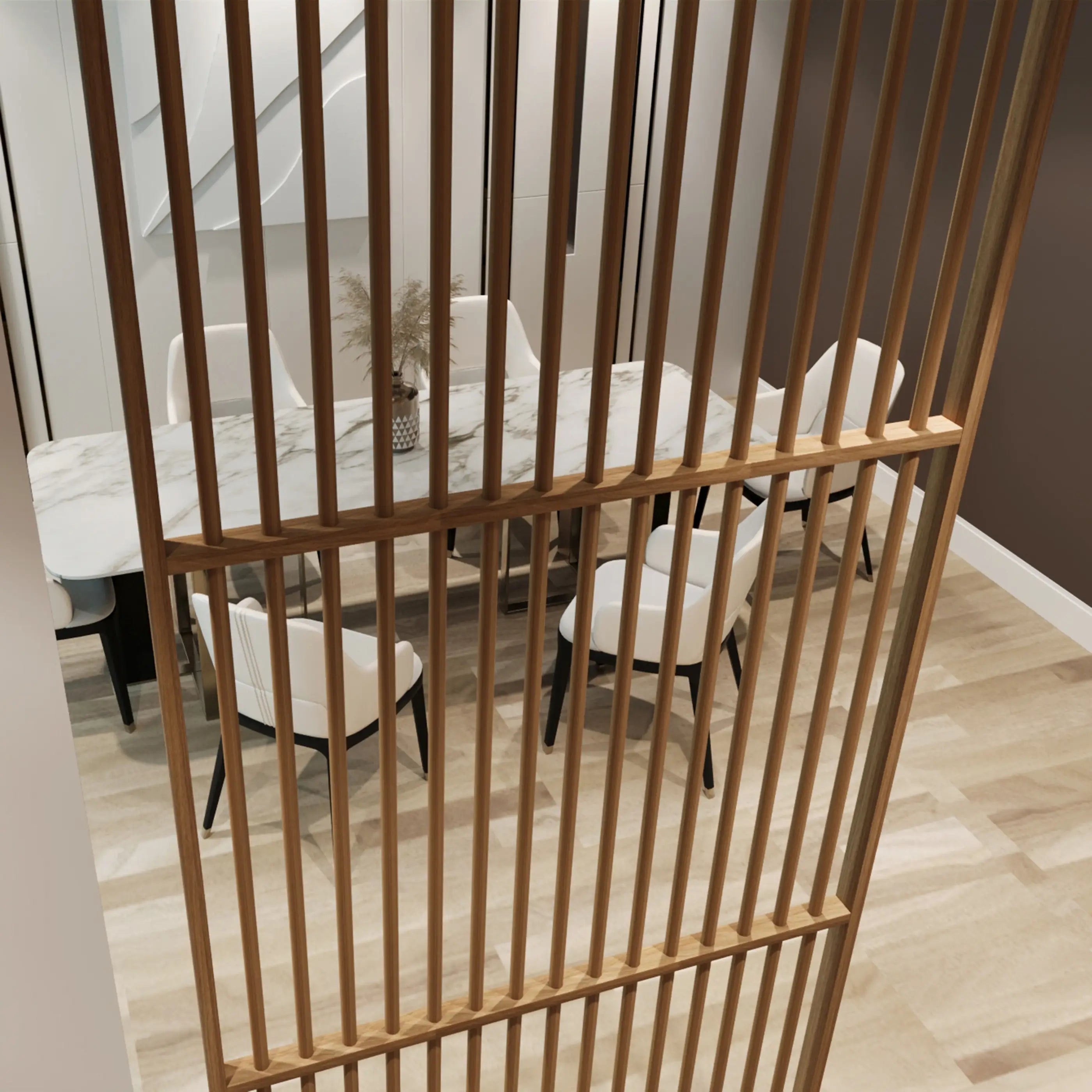 Customizable Cylindrical Slatted Partition Wall Divider Design ...
