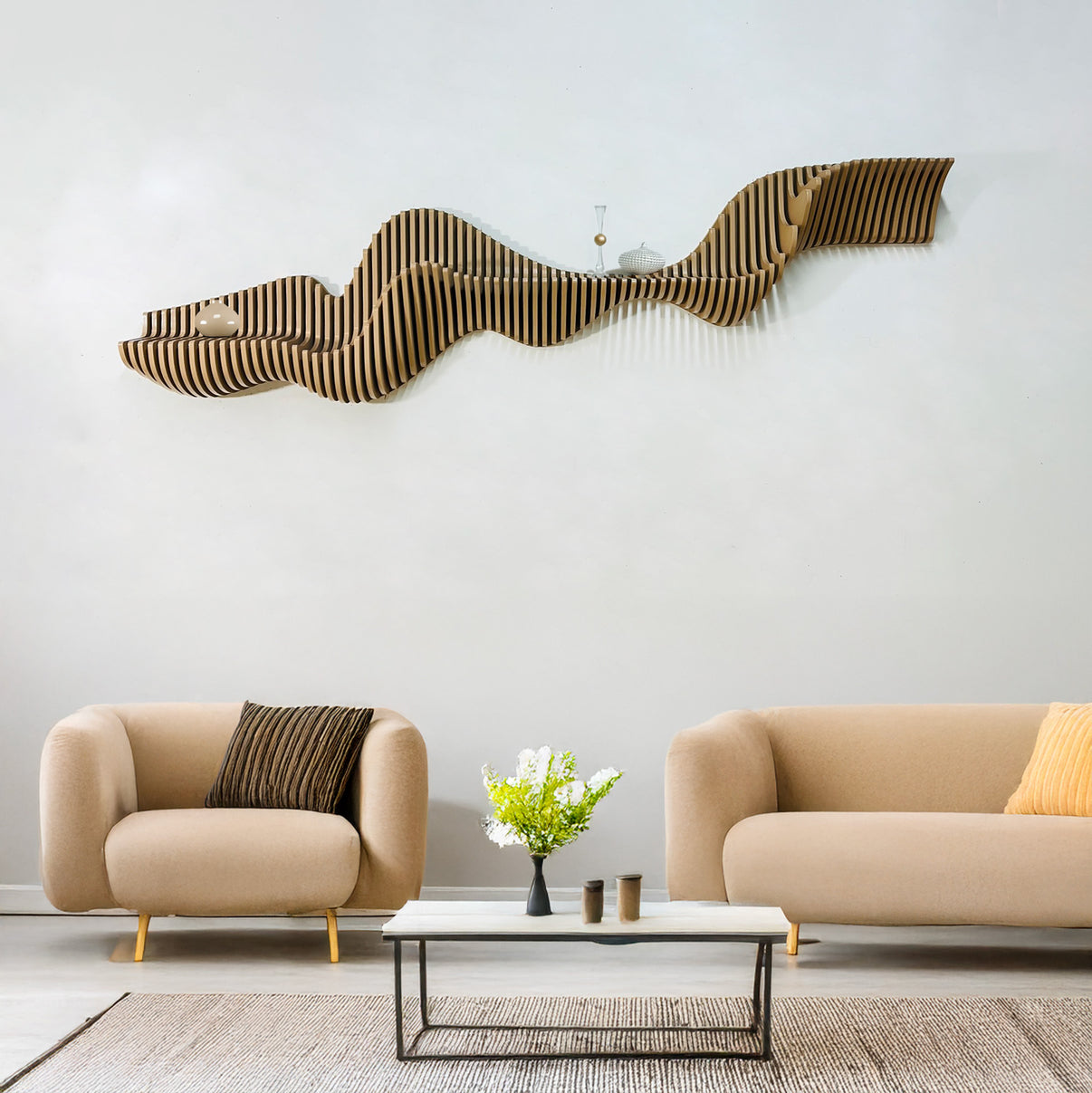 large Parametric Shelf, Custom Made Floating Shelf – CraftivaArt