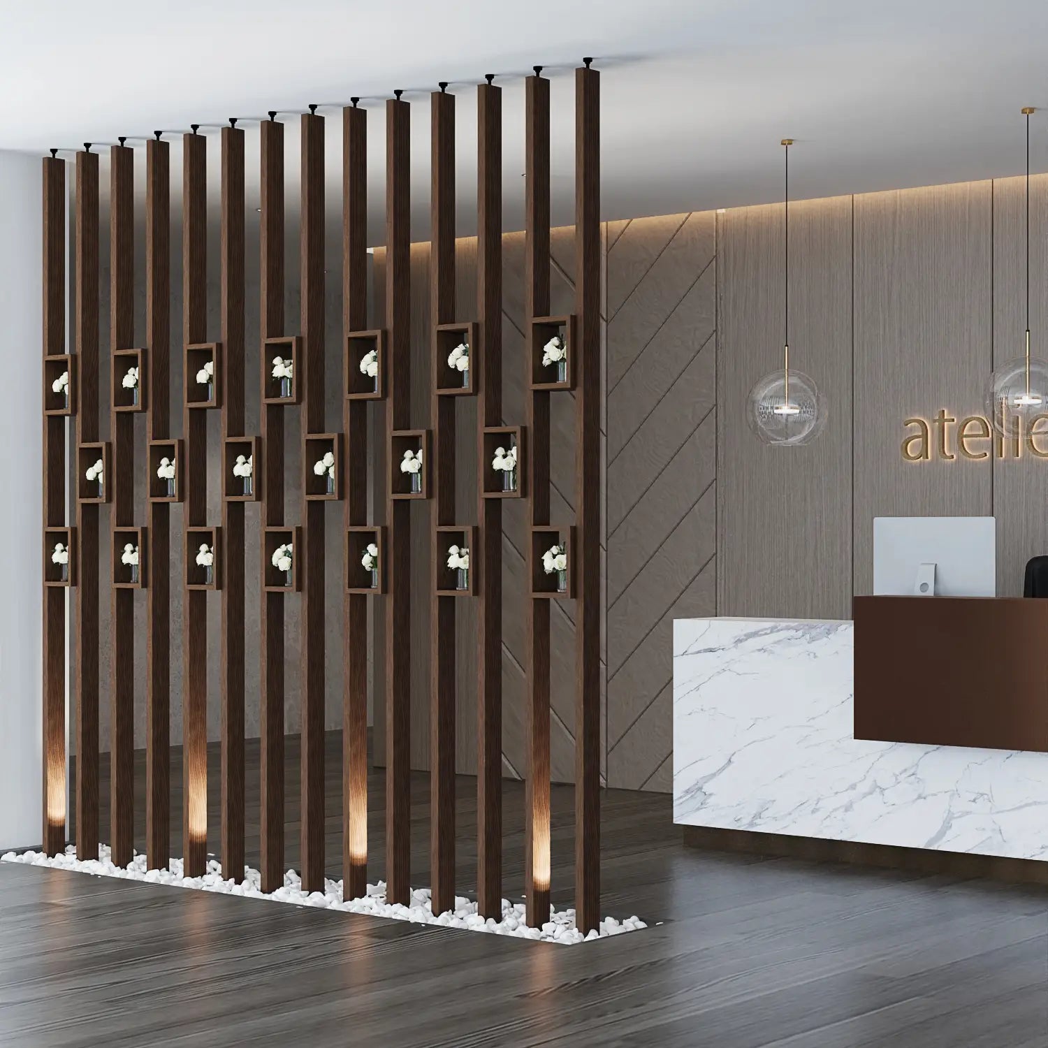 Rotating & Fixed Wood Slat Room Dividers | Custom Sizes Available ...