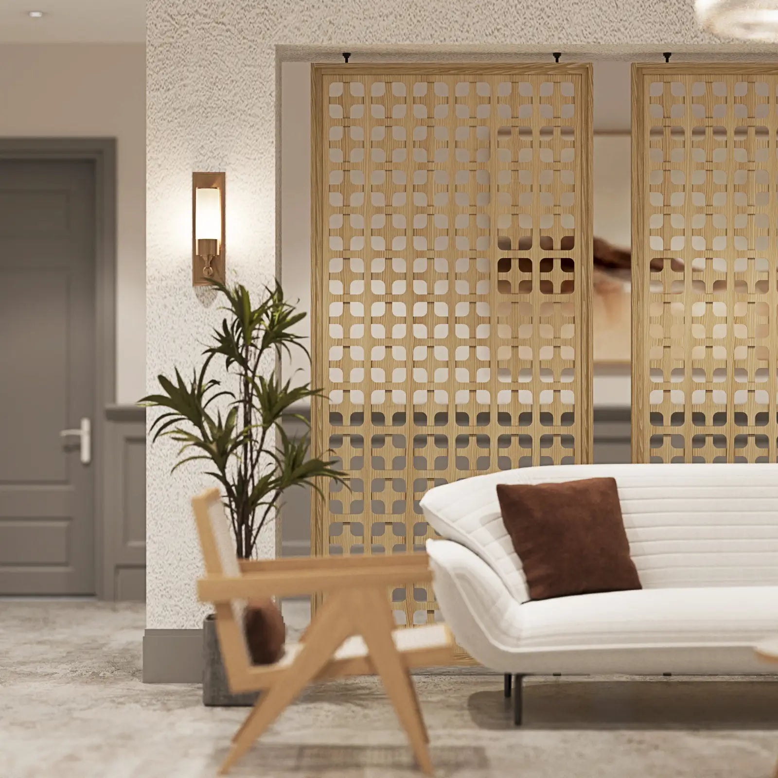 Taro Pattern 3D Indoor Privacy Screen | Two-Layer CNC Room Divider ...