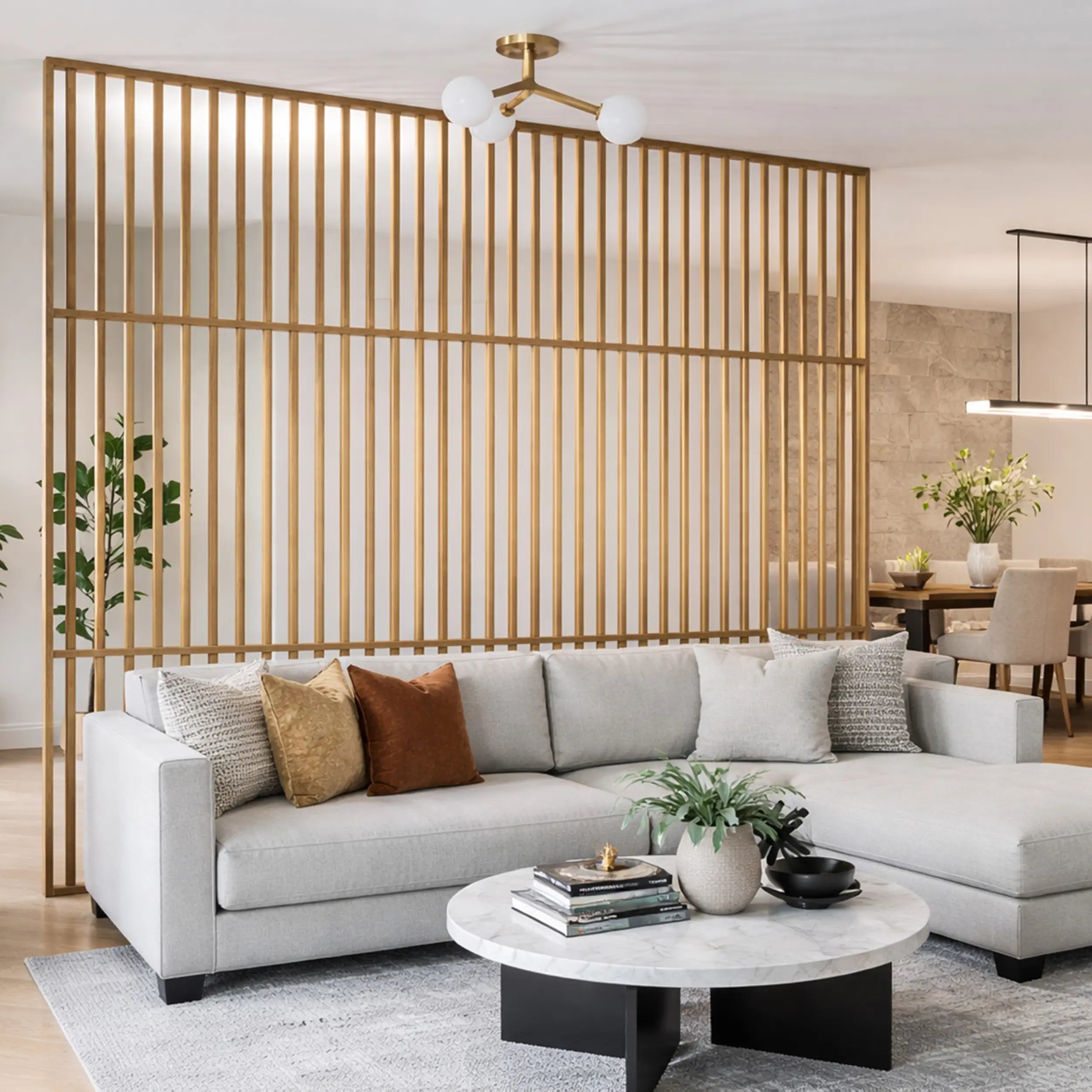 Rotating & Fixed Wood Slat Room Dividers | Custom Sizes Available ...