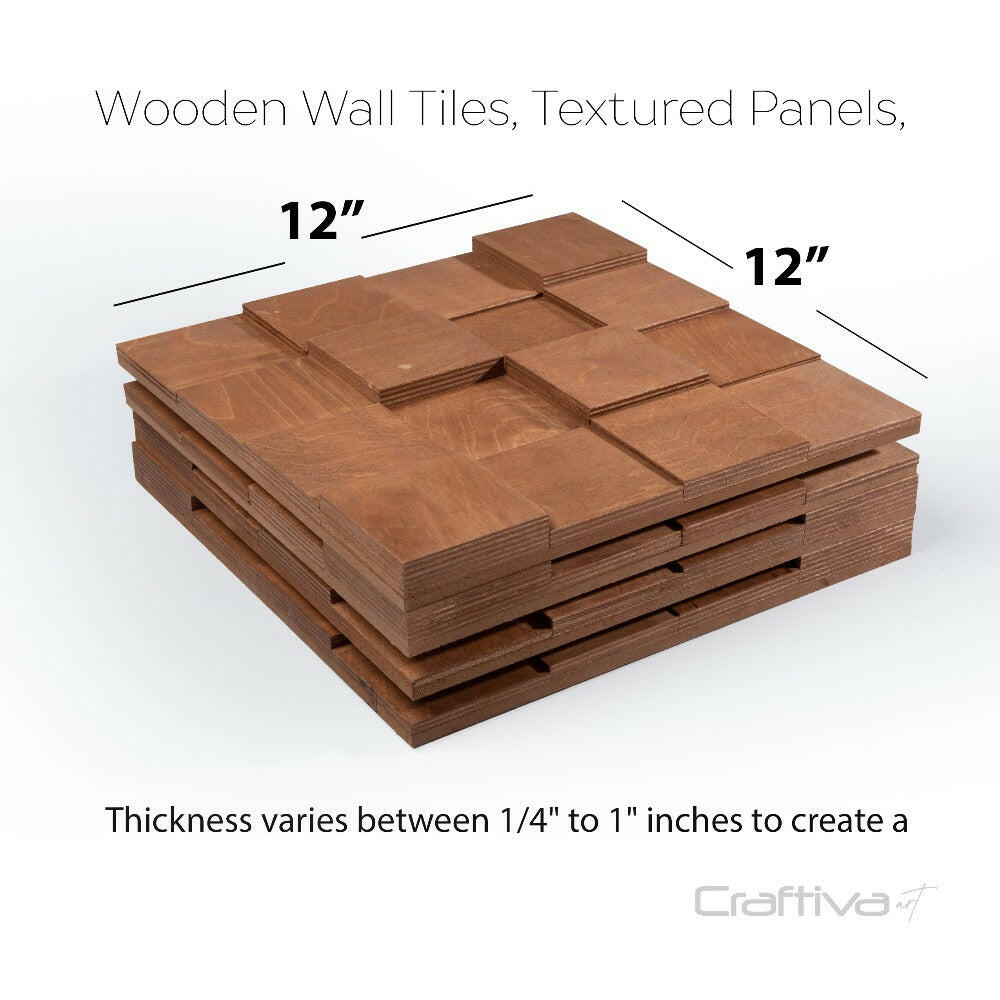 Artistic 3D Cube Wooden Tiles: Wood Wall Panels, Wall Art – CraftivaArt